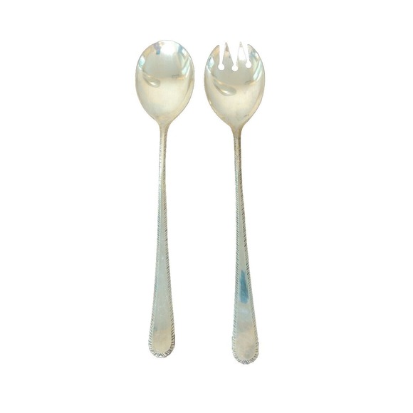 Rogers | Dining | Fb Rogers Italy Silver Two Piece Serving Spoon And Fork Vintage | Poshmark